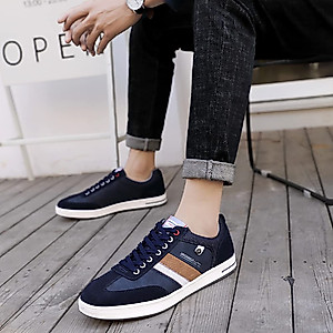 AX BOXING Mens Casual Shoes Fashion Sneakers Breathable Comfort Walking Shoes for Male(Navy Blue, Numeric_12)