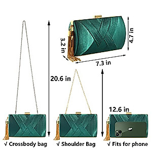 Zengmei Clutch Bag Purses for Women Evening Stain Fabric Brid al Purse for Wedding Prom Night out Party (Green)