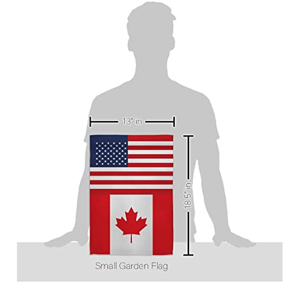 Americana Home & Garden Canada US Friendship Garden Flag Regional Nation International World Country Particular Area House Decoration Banner Small Yard Gift Double-Sided, Made in USA