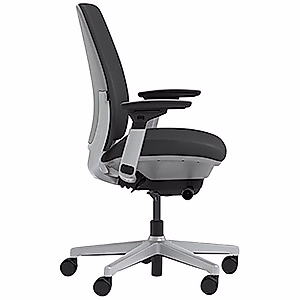 Steelcase Amia Chair with Platinum Base & Hard Floor Casters, Licorice