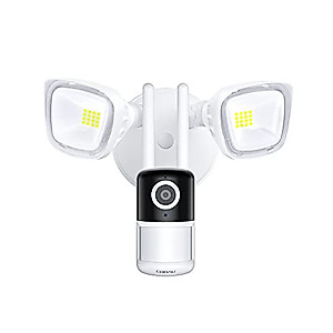 COOAU Floodlight Security Cameras Outdoor - 2K Wired Flood Light Camera for Home with Smart Motion Sensor, Wiring 2600 Lumens Door Spotlight, AI Cam, Color Night Vision, 2 Way Audio, Works with Alexa