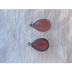 LiZiFang Genuine Red Natural Strawberry Quartz Gemstone Rectangle Bead Crystal Pendant