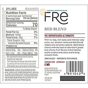 FRE Red Wine Blend, Alcohol-Removed, 750mL Wine Bottle