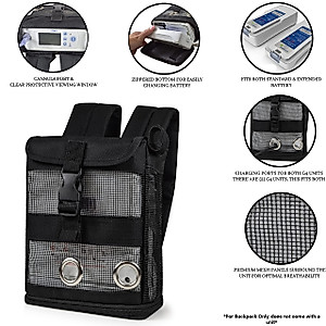O2TOTES USA Backpack Custom Fit For Inogen One G4, Inogen Rove 4, OxyGo Fit; Ultra Lightweight, Mesh Panels, Zippered Bottom