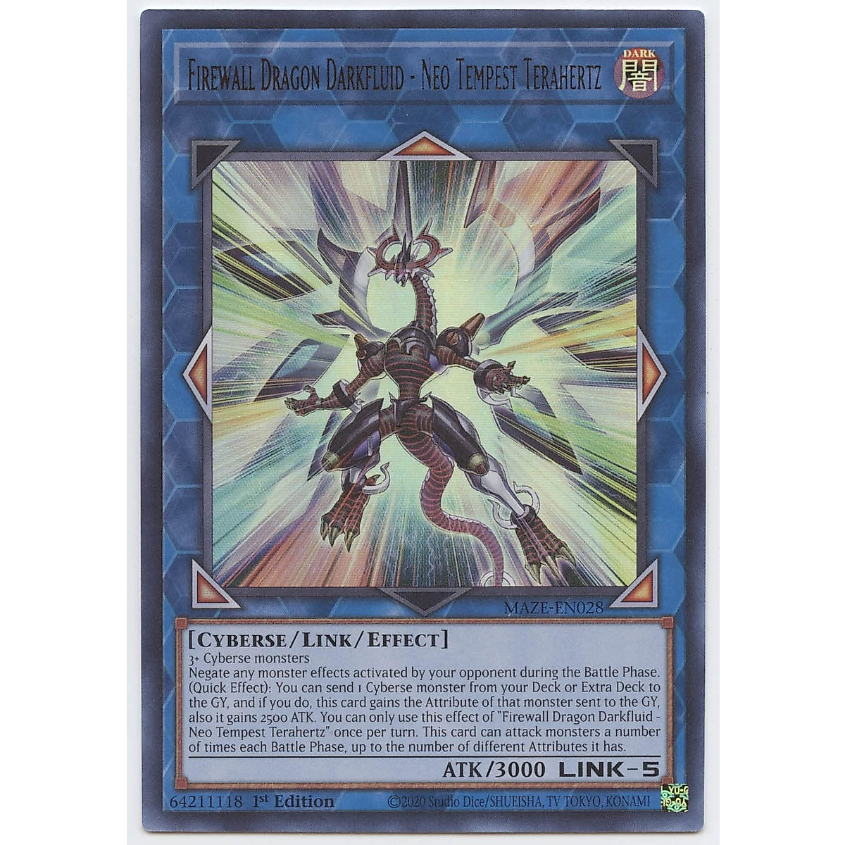 Firewall Dragon Darkfluid - Neo Tempest Terahertz - MAZE-EN028 - Ultra Rare - 1st Edition