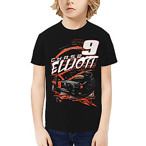 ASFRSH Chase Elliott 9 Shirt for Teen Girl & Boy Printing Short Sleeve Tee Athletic Classic Shirt Crewneck T-Shirt