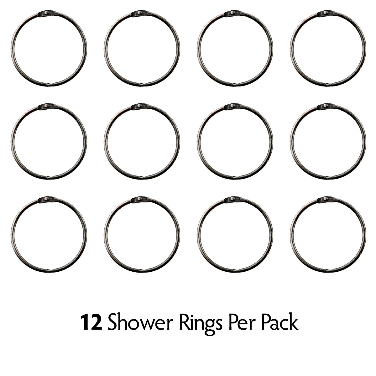 SlipX Solutions Simple Slide Shower Curtain Rings Provide Effortless Gliding on Standard Shower Rods (Rust Resistant, Snap Closure) (12, Oil Rubbed Bronze)
