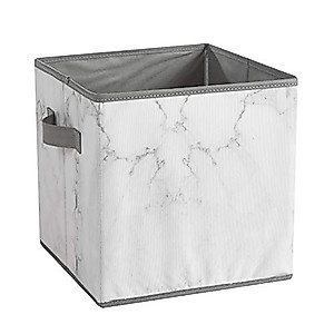 Urban Shop Marble Storage Cubes, Set of 2, Grey/White
