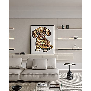Funnli Wooden Puzzles for Adults - 200 Pcs Dachshund Wooden Jigsaw Puzzle - 11.8 * 9.8in Wooden Cut Puzzle with Box- Family Game Play Collection- Challenging Unique Shape Jigsaw Puzzles Gifts