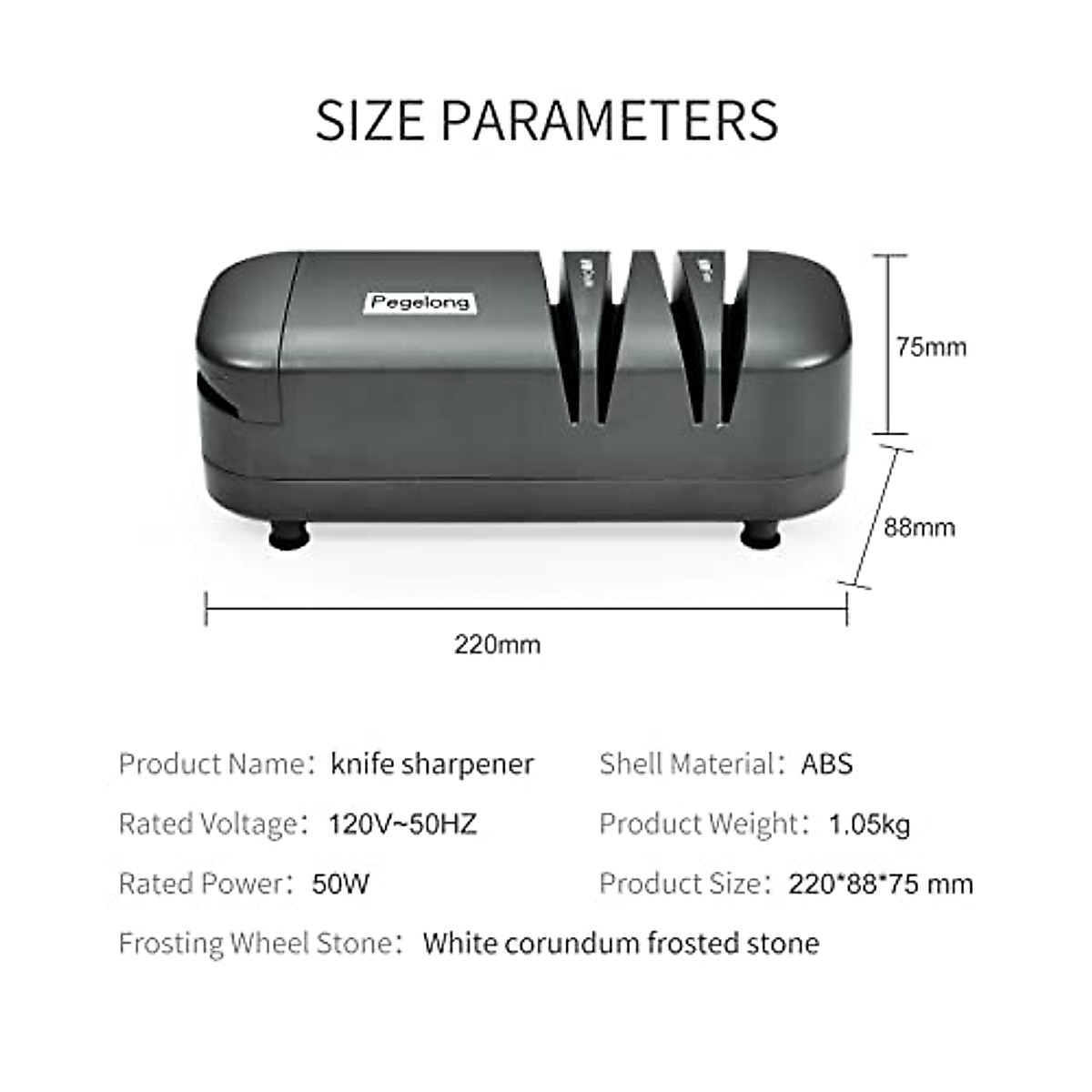 Pegelong kitchen knife sharpener electric knife scissor sharpener 50w at 12.6-Degree Bevel to Quickly Sharpen Polish Slotted Screwdriver Sharpen with Replaceable Wheels S820