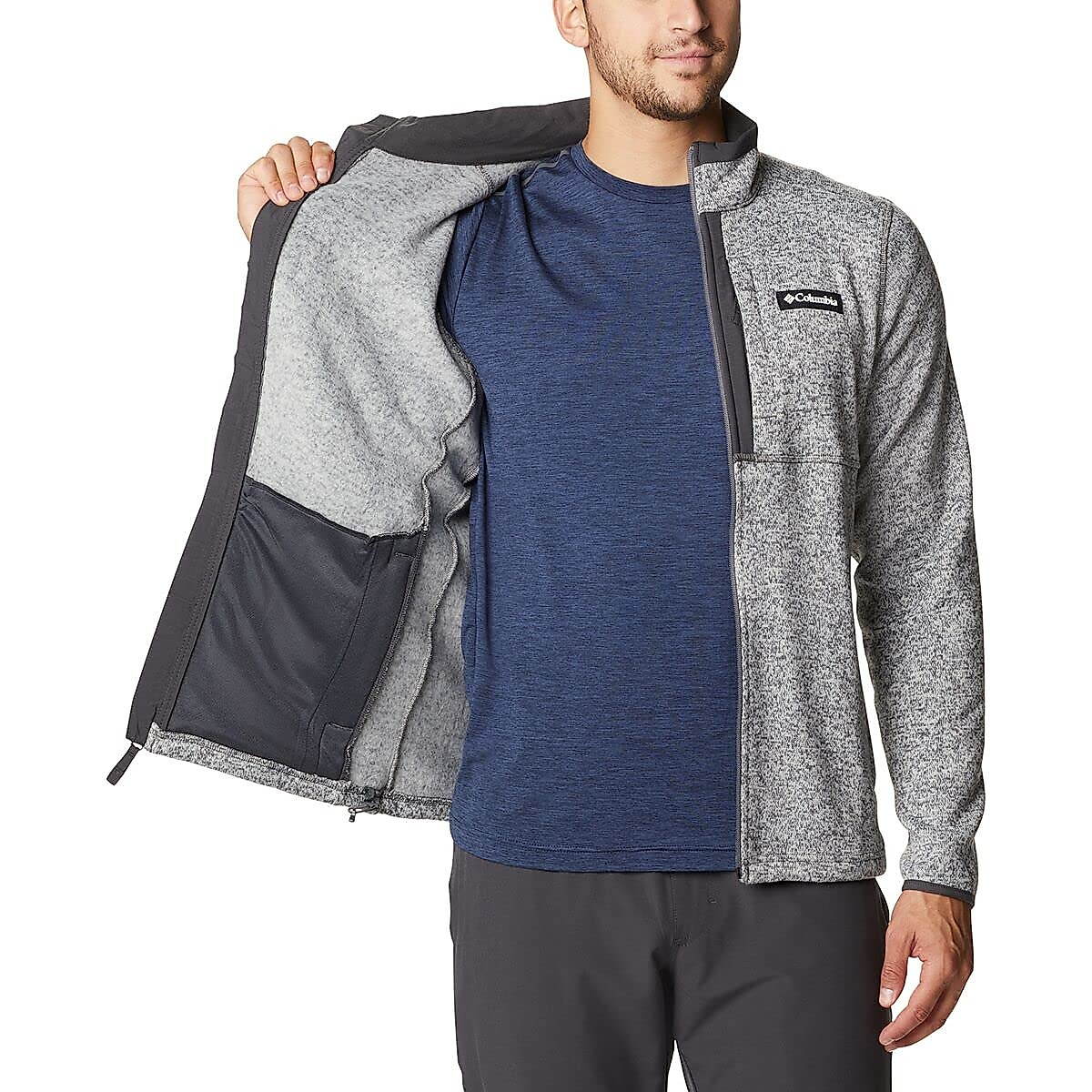 Columbia Men's Sweater Weather Full Zip, City Grey Heather, Medium
