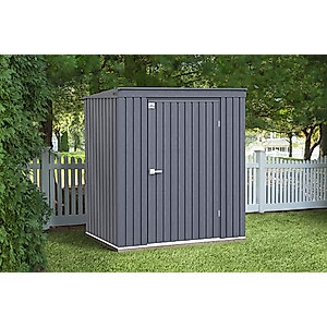 Arrow Shed Elite 6' x 4' Outdoor Lockable Steel Storage Shed Building with Pent Roof, Anthracite