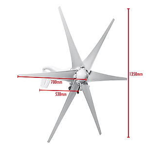 QAZNHODDS Wind Turbine Generator kit, 6000W 6 Blade Wind Industrial Machinery Equipment with Wind Boosting Controller for Terrace, Marine, Motorhome, Chalet, Boat,2,24V