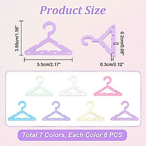 PH PandaHall 42pcs Clothes Hanger Earring Holder Necklace Mini Hanger Rack Jewelry Display Dangle Earring Hanging Organizer Acrylic Ear Studs Display Rack for Retail Show Personal Exhibition