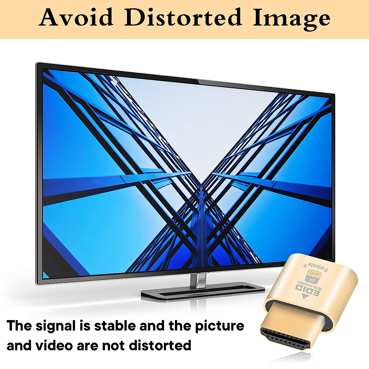 Furjosta HDMI Dummy Plug fit-Headless Display Emulator DDC EDID Fit Headless Ghos with Windows Mac OSX Linux Great for for Computer Desktop Support 3840x2160@60Hz (Single)