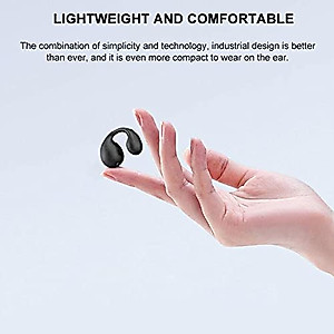 AIIONP Wireless Ear Clip Bone Conduction Headphones, 2023 New Bluetooth Open Ear Headphones, Comfortable Mini Bone Conduction Headphones for Gym Sports Running Cycling Workout (White)