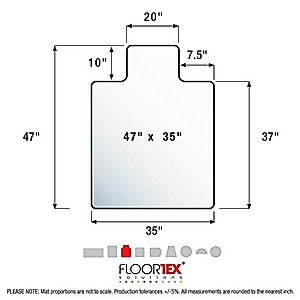 Floortex Poly Rctglr Lipped ChairMat Plush Pile Carpet47X35 (FC118927LR)