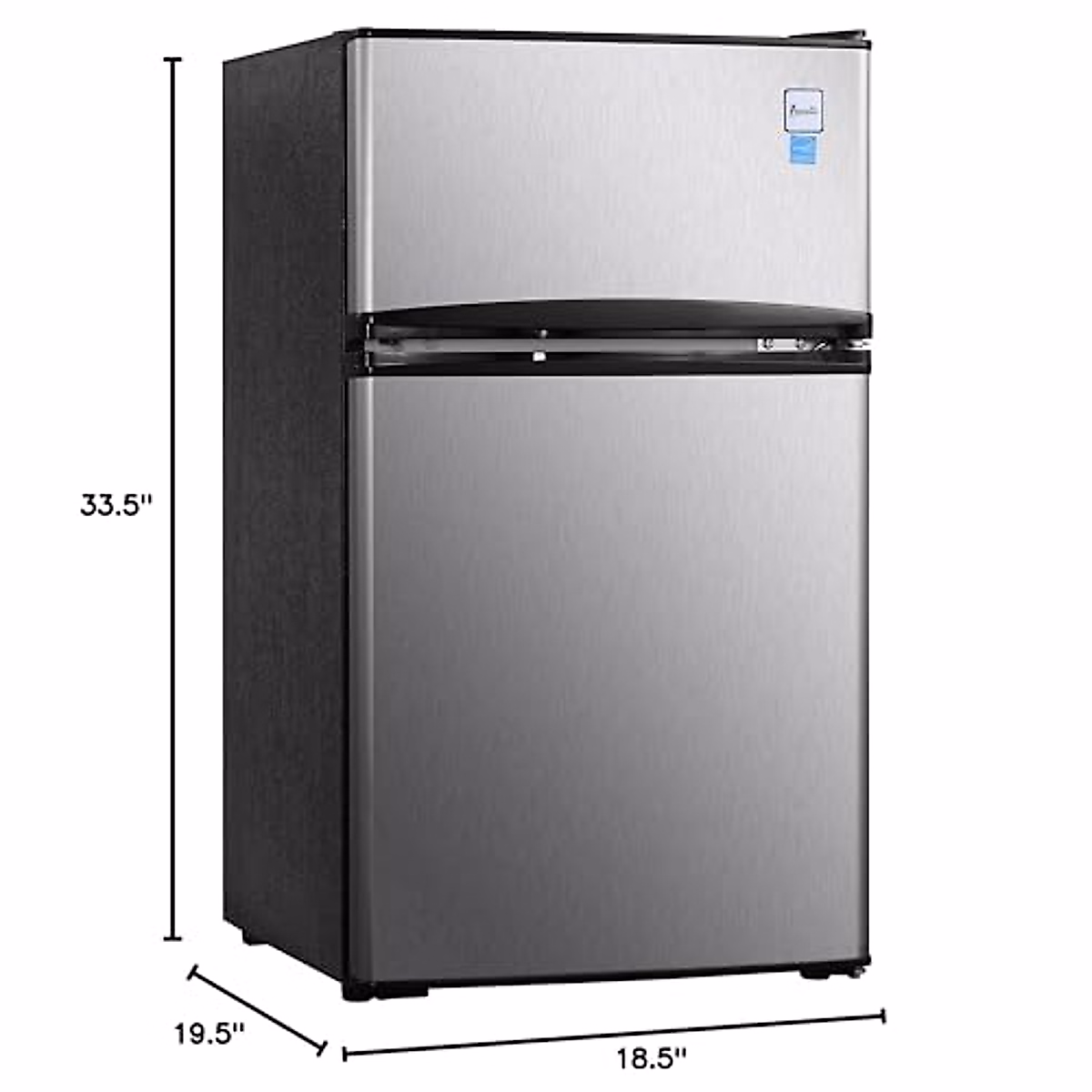 Avanti RA31B3S 3.1 Cubic Foot 2-Door Counter-high Refrigerator/Freezer, 33.5" x 18.8" x 19.8", Black