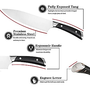 Wood Knife Block Set, 18 Pieces Kitchen Knife Set With Acacia Wood Knife Block, Cutlery With Knife Sharpener&14 Knives, Shear and 1pcs Bamboo Cutting Board Included For Kitchen…