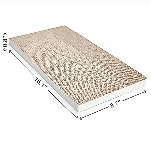 Way Basics Eco Friendly Simple Cat Scratcher, Scratching Pad with Organic Catnip (Uniquely Crafted from Sustainable Non Toxic zBoard Paperboard), White