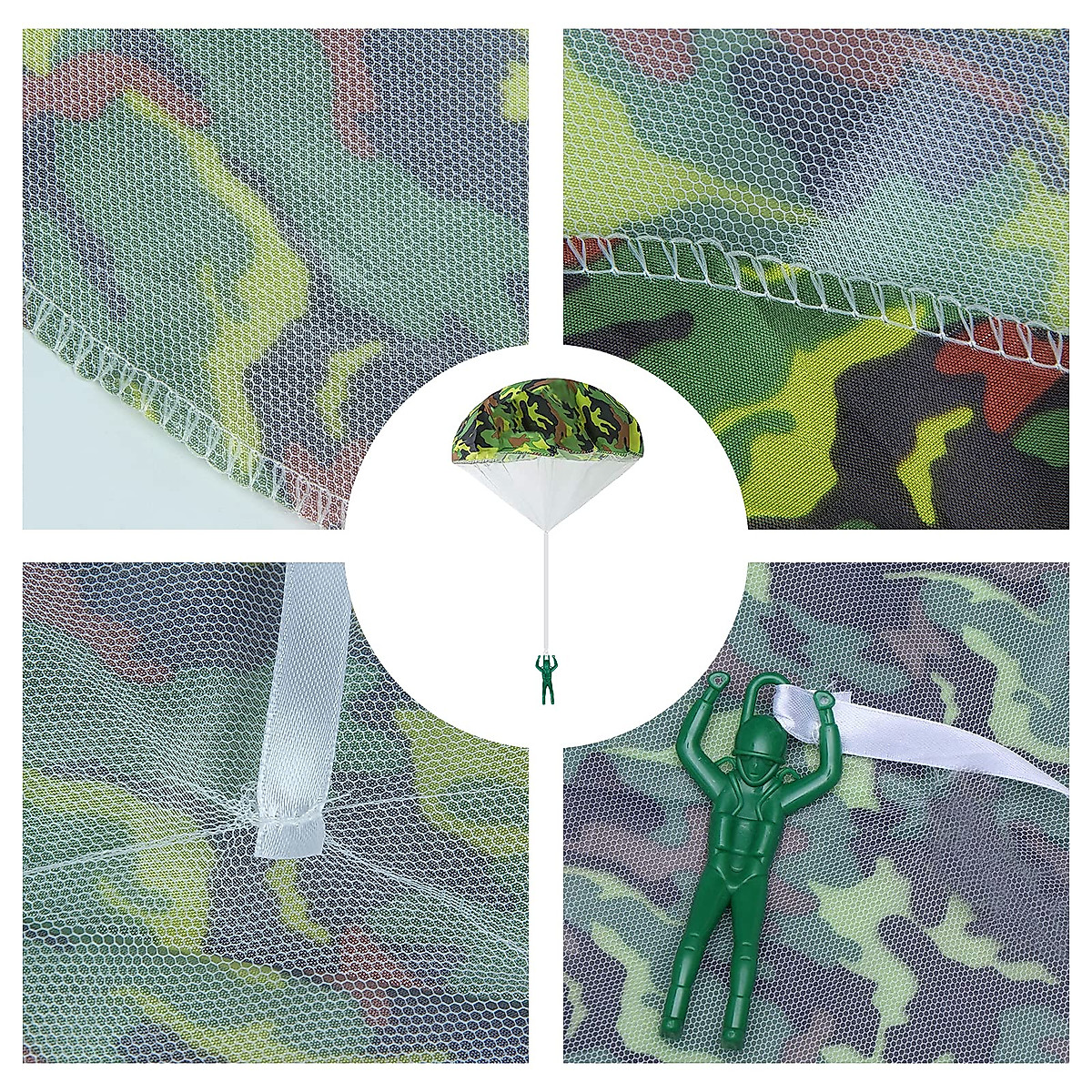ZWBLZY Army Camo Parachute Toys for Kids - Hand Throwing Kids Outdoor Games Toys ，Army Men Action Figures Tangle Free Throwing Toy Parachute Outside Toys Gifts for Kids Ages 3-16