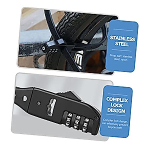 GAFOKI Electric Bike E Bikes Home Bike 5pcs Cycling Cable Tie Anti- Bike with Black Style Portable for Mountain Safety Lock Anti- Anti Outdoor Simple Heavy Duty Bike Lock Eletric Bike E Bike