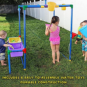 Buckets Of Fun RPBOF Sprinkler for Kids, Waterpark Splash Plastic Toy Backyard Water Park for Children & Toddlers, One Size, Multicolor