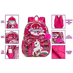 MOHCO Clear Kids Backpack 16 in Transparent Toddlers Backpack See Through Preschool Bag with Lunch Bag and Pencil Case for boys and Girls