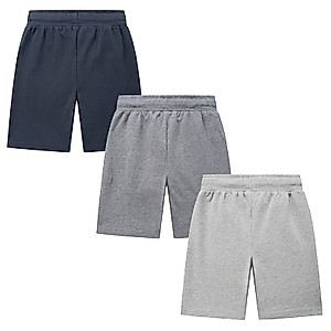 HZXVic Toddler Baby Boys Shorts, Summer Cotton Shorts for Kids Girls, 3 Pack Childrens Jogger Pants（Light Dark gray-3T）