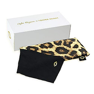 Sofia Vergara x Foster Grant Women's Sofia Sunglasses Cat Eye, Black and Red Leopard, 55 mm