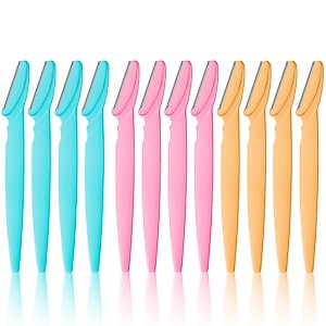 JORPETS 12 pcs Eyebrow Razor Trimmer, face Razor Eye Razor, dermaplaning Razor Blades Beauty eyepow Shaper Razors Women