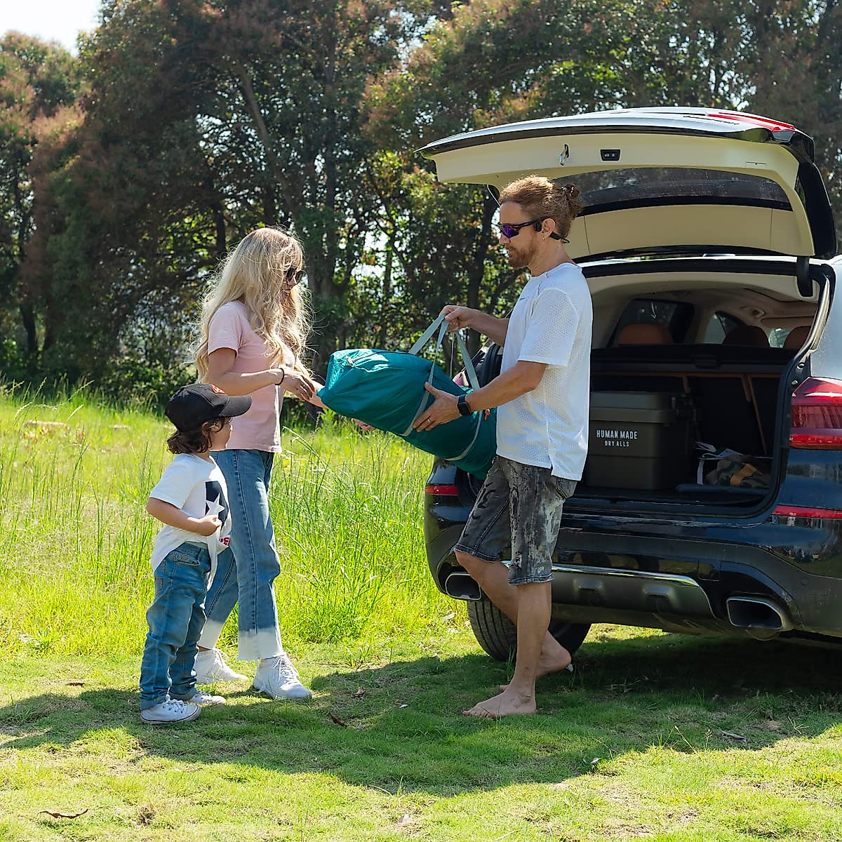 Mobihome 8.2'x8.2' Pop Up Canopy Tent Easy One Person Setup Instant Outdoor Beach Canopy Folding Portable Sports Shelter with 1 Sidewall - Turquoise