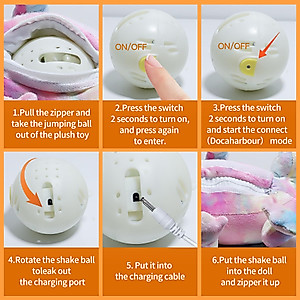 Letwearn Interactive Dog Toys, Upgrade Active Moving Pet Plush Toy for Boredom Talking and Singing Moving Dog Ball Washable Cartoon Pink Squeaky Lizard Chew Toy for Dog Cats