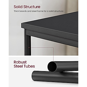 VASAGLE Side Table, Small End Table, Tall Nightstand for Living Room, Bedroom, Office, Bathroom, Classic Black ULET273B16