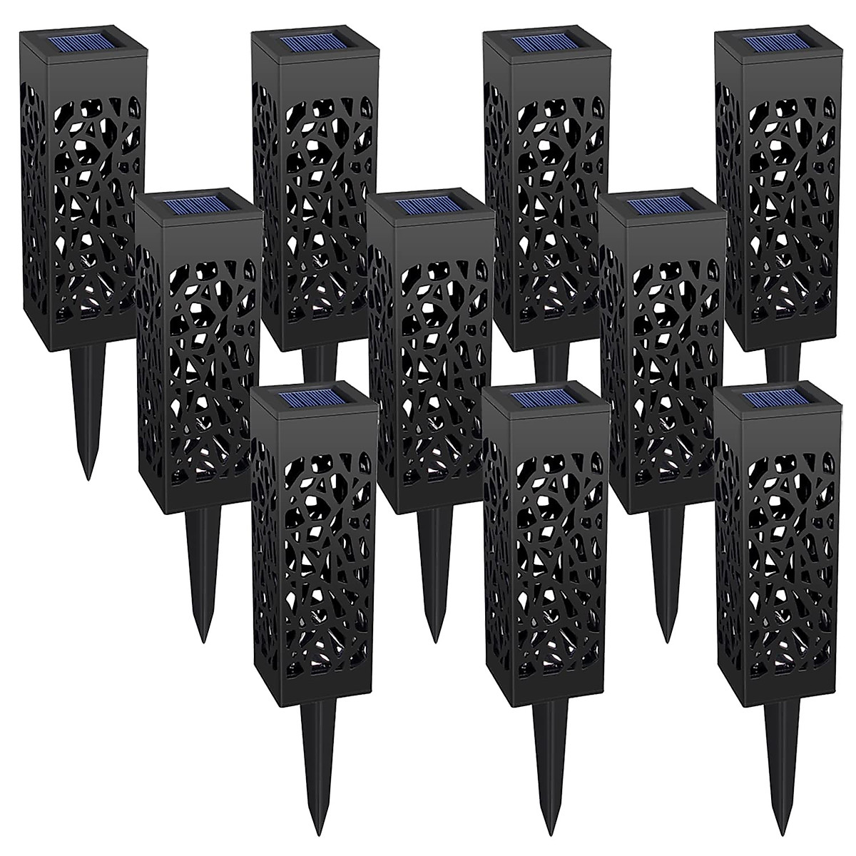 FIESTREL 10Pcs Solar Lights Solar Path Lights Outdoor Waterproof LED Garden Lights ，Decorative Landscape Lighting Automatic Led for Patio, Yard and Garden