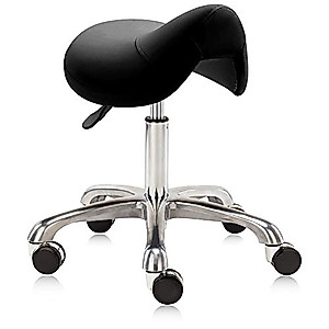 DR.LOMILOMI Pneumatic Swivel Rolling Stool 506 for Hygienic Clinic Spa Massage Home and Office