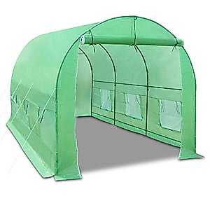 Strong Camel Portable Greenhouse Large Walk in Green Garden Hot House Outdoor Plant Tunnel Tent (12' X 7' X 7' (2))