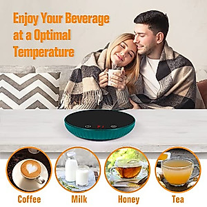 JulyPanny 8H Auto Shut Off 1-12H Timer Candle Warmer Coffee Mug Warmer, Cup Warmer for Desk with 2 Temperature Control Settings 122/140℉ Candle Warmer Plate Heating Coffee Tea Candle