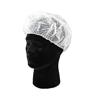 Disposable Caps Hair Nets, Salon Spa Food Service 100 Pack 21" White