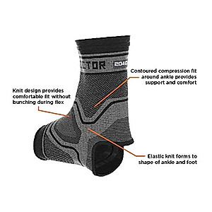 Shock Doctor Ankle Brace Support Compression Sleeve(1 Sleeve). Best for Ankle/Foot Instability Swelling,Arthritis,Tendonitis,Joint,Recovery,Achilles Tendon&Arch Support,Medium,Grey/Black
