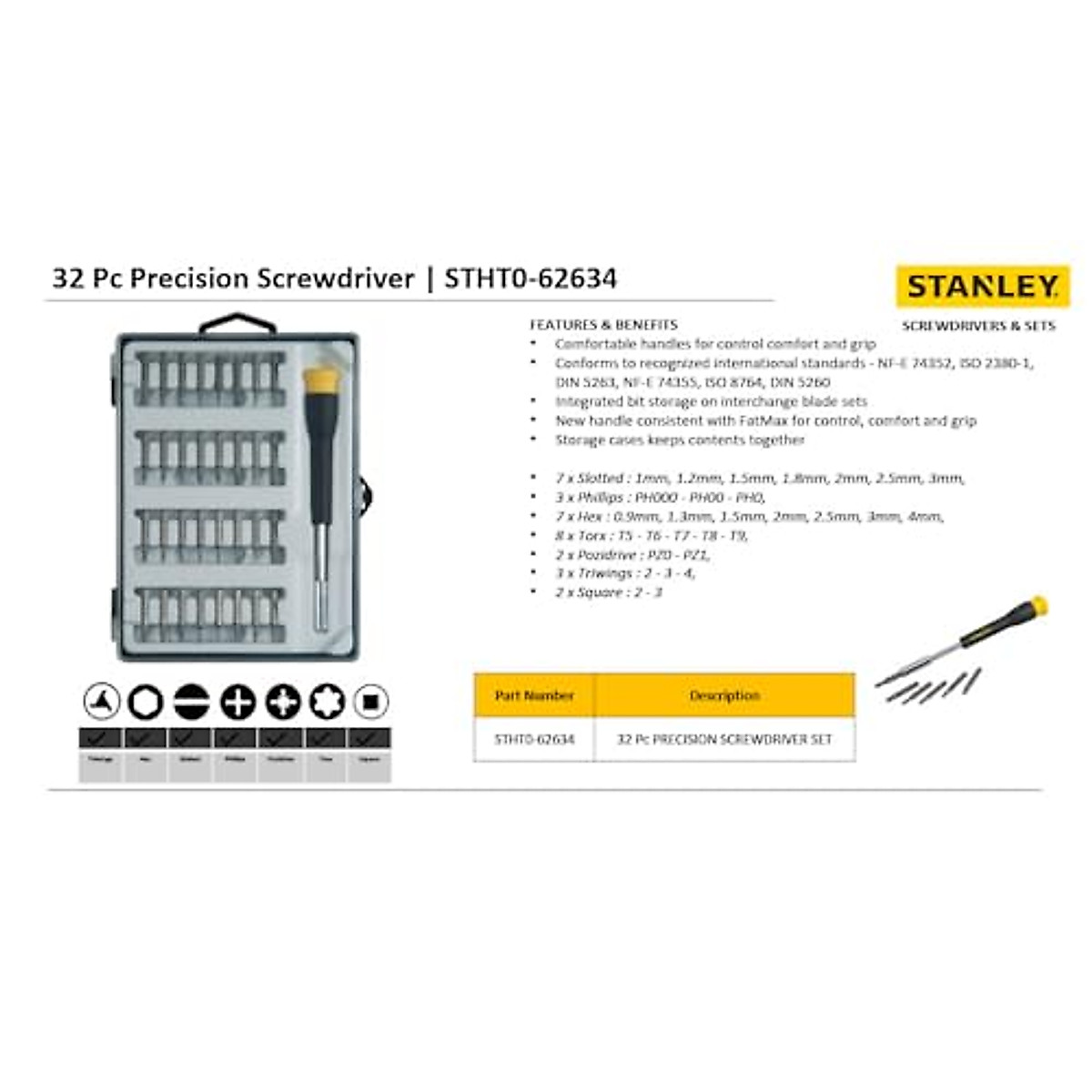 STANLEY STHT0-62634 Screwdriver 32-Piece Set