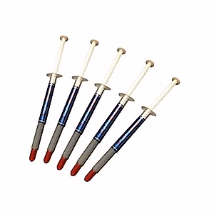 Thermal Paste, 5 Pack ThermalCoolFlux(TM) High Performance Polysynthetic Silver Thermal Paste