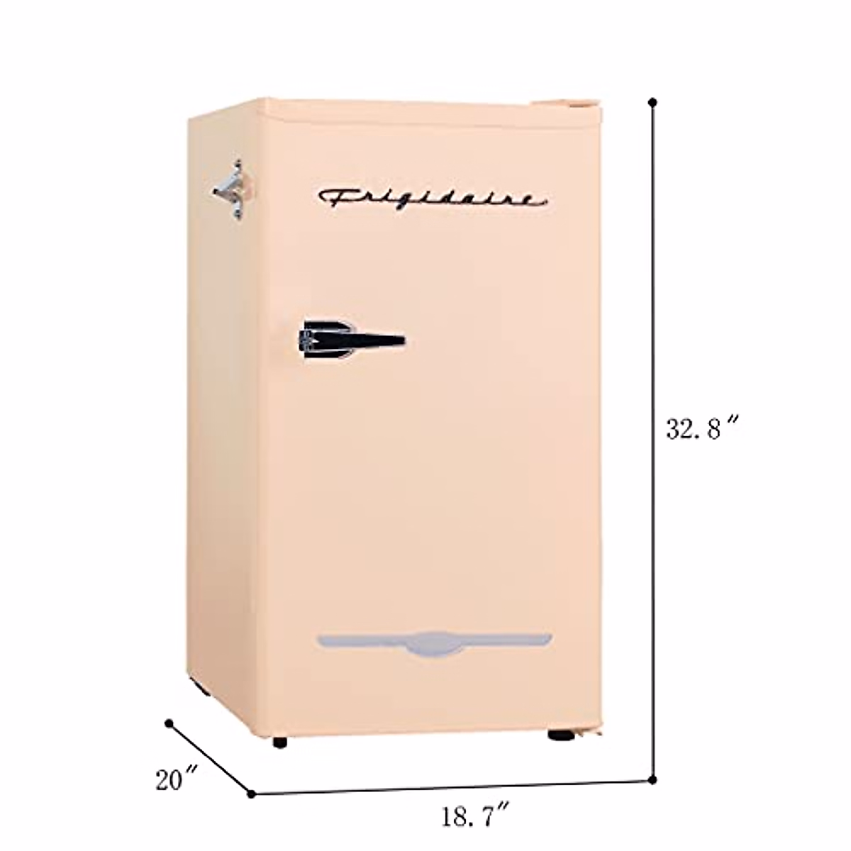 Frigidaire EFR376-CORAL Retro Bar Fridge Refrigerator with Side Bottle Opener, 3.2 cu. Ft, Coral