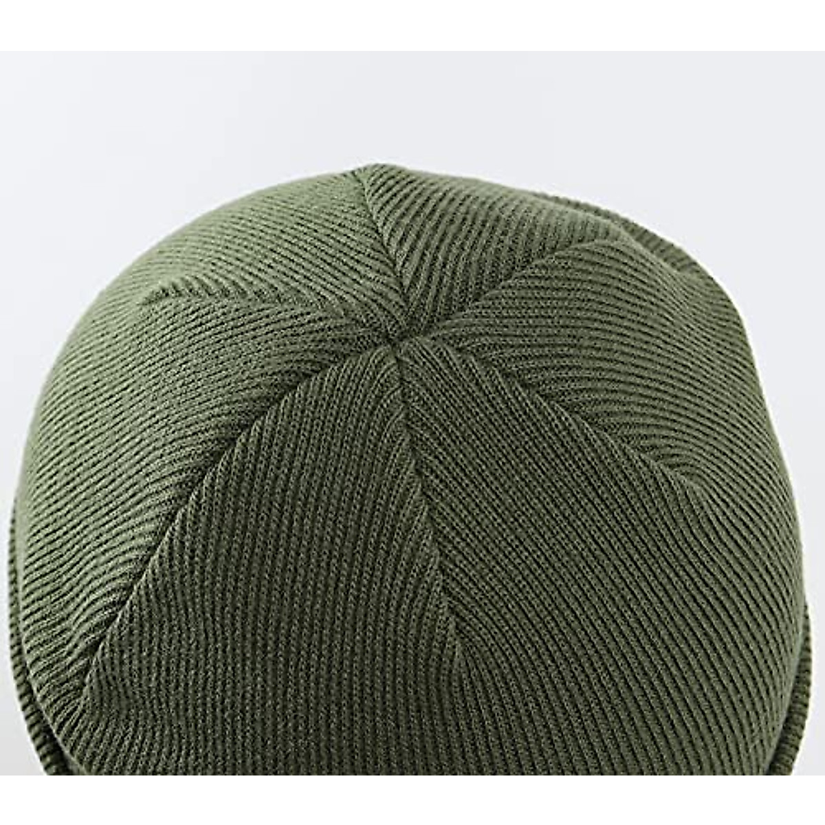 Home Prefer Men's Winter Hats Acrylic Knit Cuff Beanie Cap Warm Daily Beanie Hat Army Green