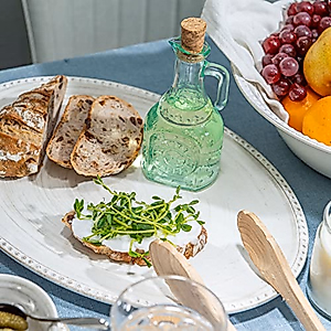 Zak Designs French Country House Melamine Plastic Oval Serving Platter (16 inches, Oyster), Condiment Bowl-Tray 4pc, durable and BPA Free