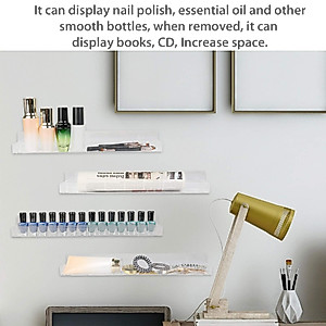 Umirokin 6 Packs Acrylic Nail Polish Rack Wall Mounted Shelf, Clear Nail Polish Wall Holder Display for Paint Perfume Essential Oils Organizer Holds up 54 to 96 Bottles, 15Inch