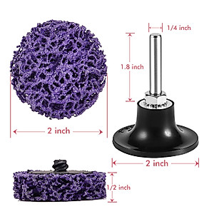 11 Pack 2" Quick Change Easy Strip It Discs for Drill, Paint Stripper Abrasive Wheel Disc, Poly Abrasive Wheel, Cleans Welds Rust Paint Removal Wheel