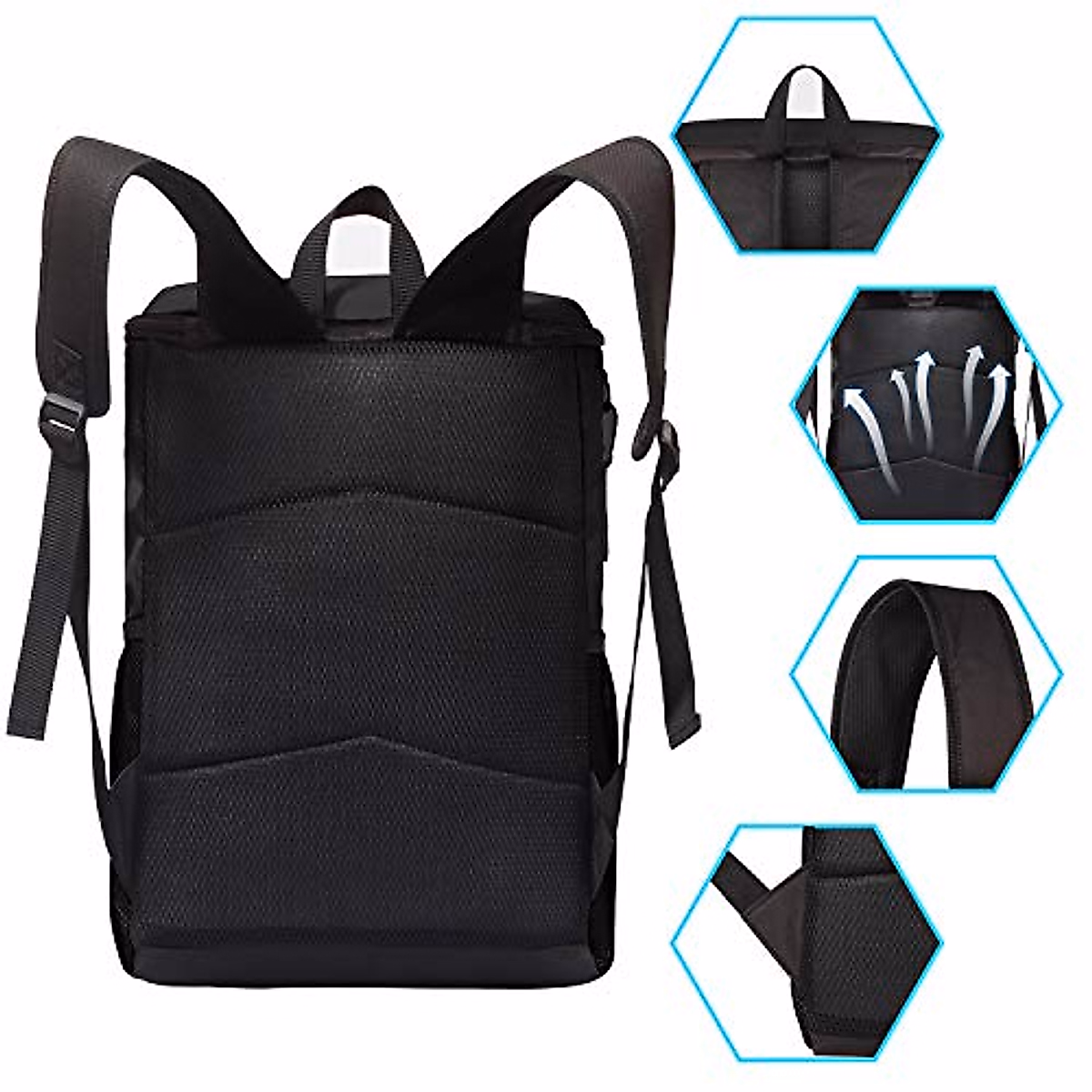 SEEHONOR Insulated Cooler Backpack Leakproof Soft Cooler Bag Lightweight Backpack Cooler for Lunch Picnic Fishing Hiking Camping Park Beach, 25 Cans