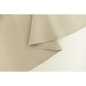 Biscaynebay Textured Fabric Tablecloths Round 60" for Tables' Diameters from 20" to 40", Natural Water Resistant Tablecloths for Dining, Kitchen, Wedding, Parties etc. Machine Washable