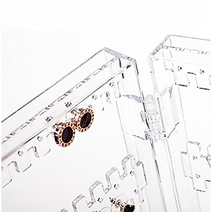 Sooyee Earring Holder Organizer,256 Holes 5 Tiers Stud Earring Organizer,4 Doors Foldable Necklace Organizer Jewelry Holder,Acrylic Earring Display Stands for Selling,Clear